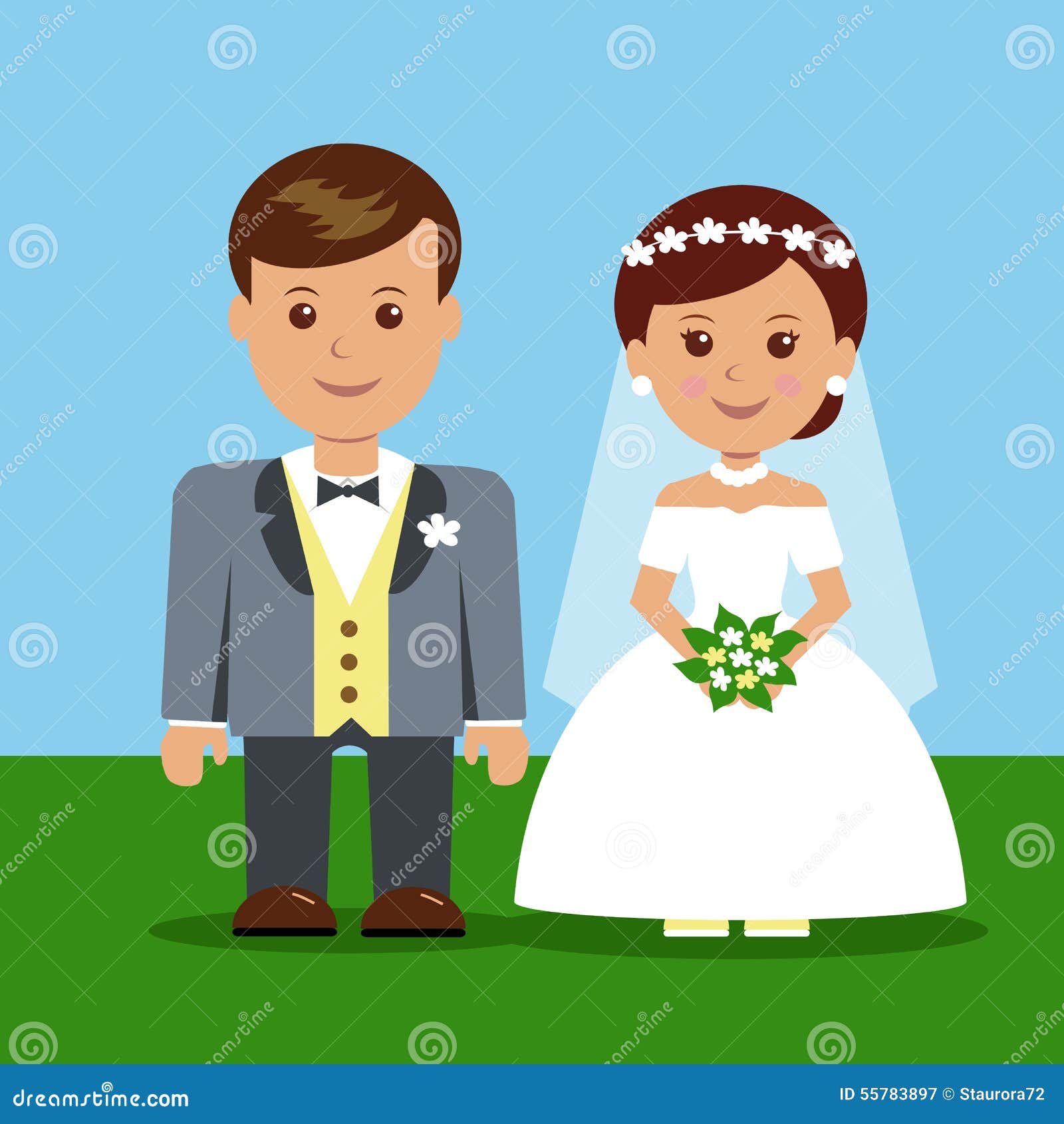 Wedding Cartoon Characters. Stock Vector - Illustration of marriage ...