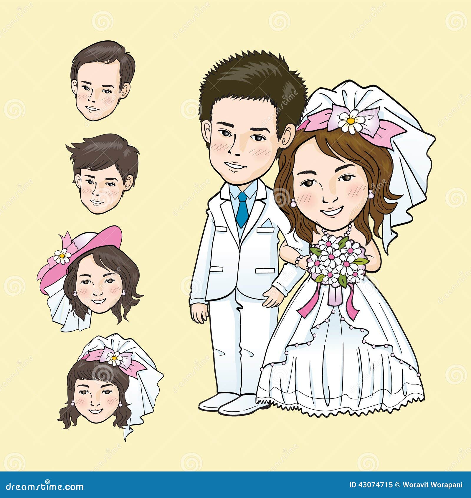 Wedding Cartoon stock vector. Illustration of devotion - 43074715