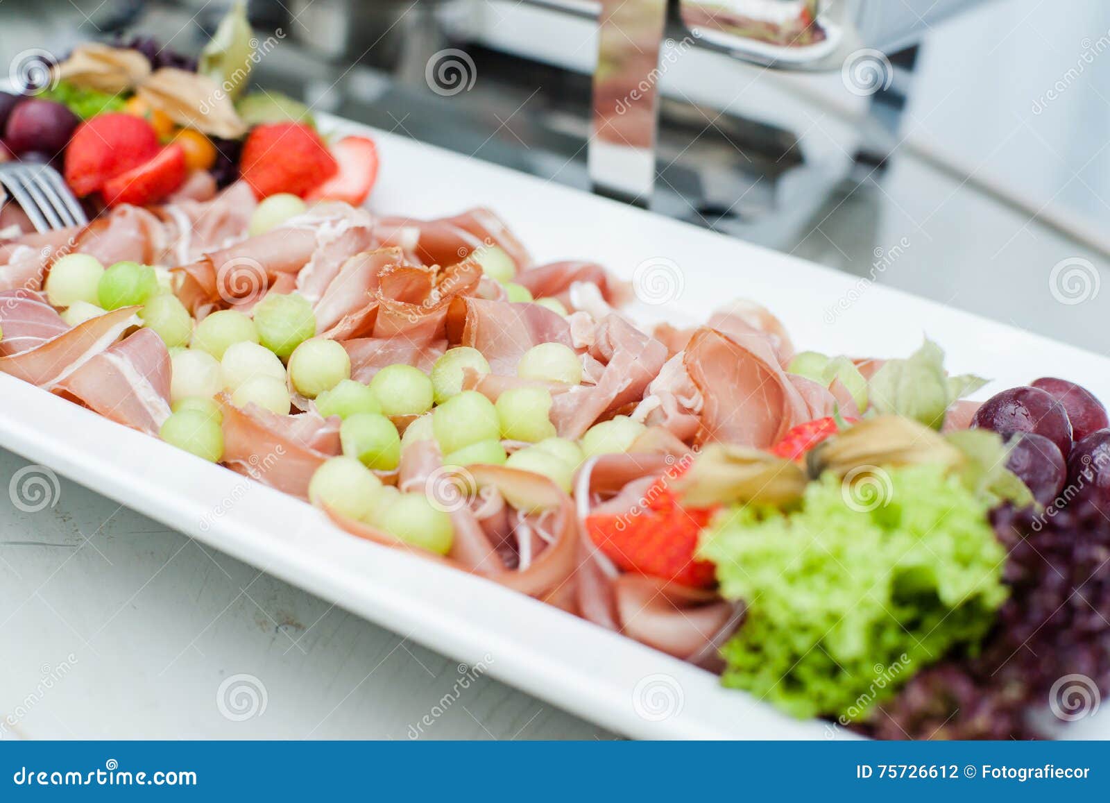 Wedding Catering Food, Buffet Table Stock Photo - Image of event, meat ...