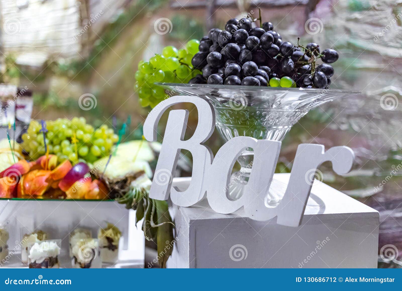 A Wedding Catering Fruit Bar with Grapes Stock Photo - Image of elegant ...