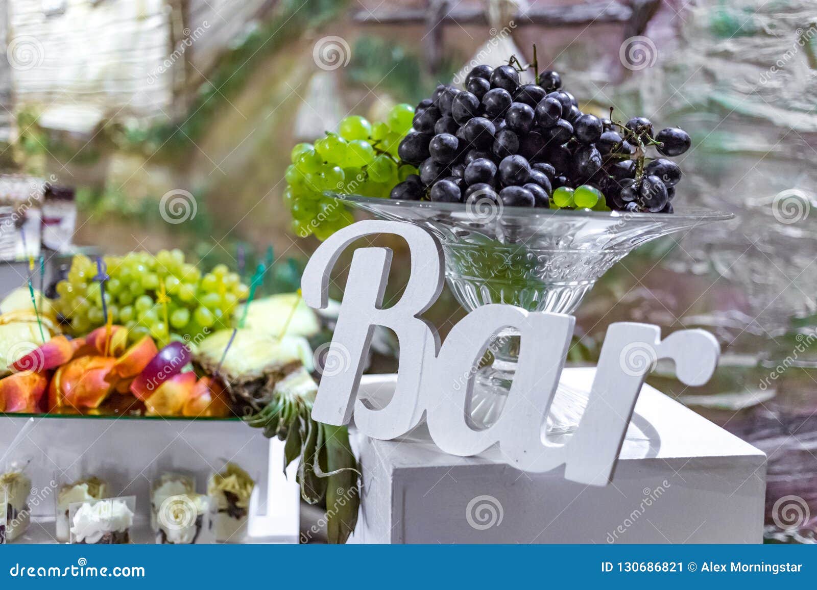 A Wedding Catering Fruit Bar with Grapes Stock Image - Image of ...
