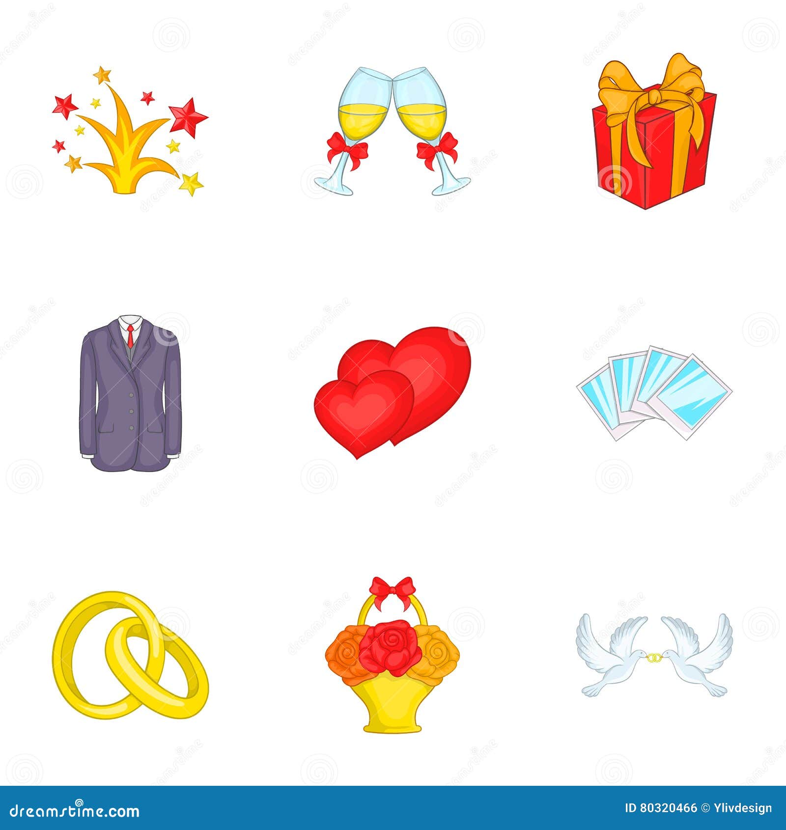 Wedding Celebration Icons Set, Cartoon Style Stock Vector ...