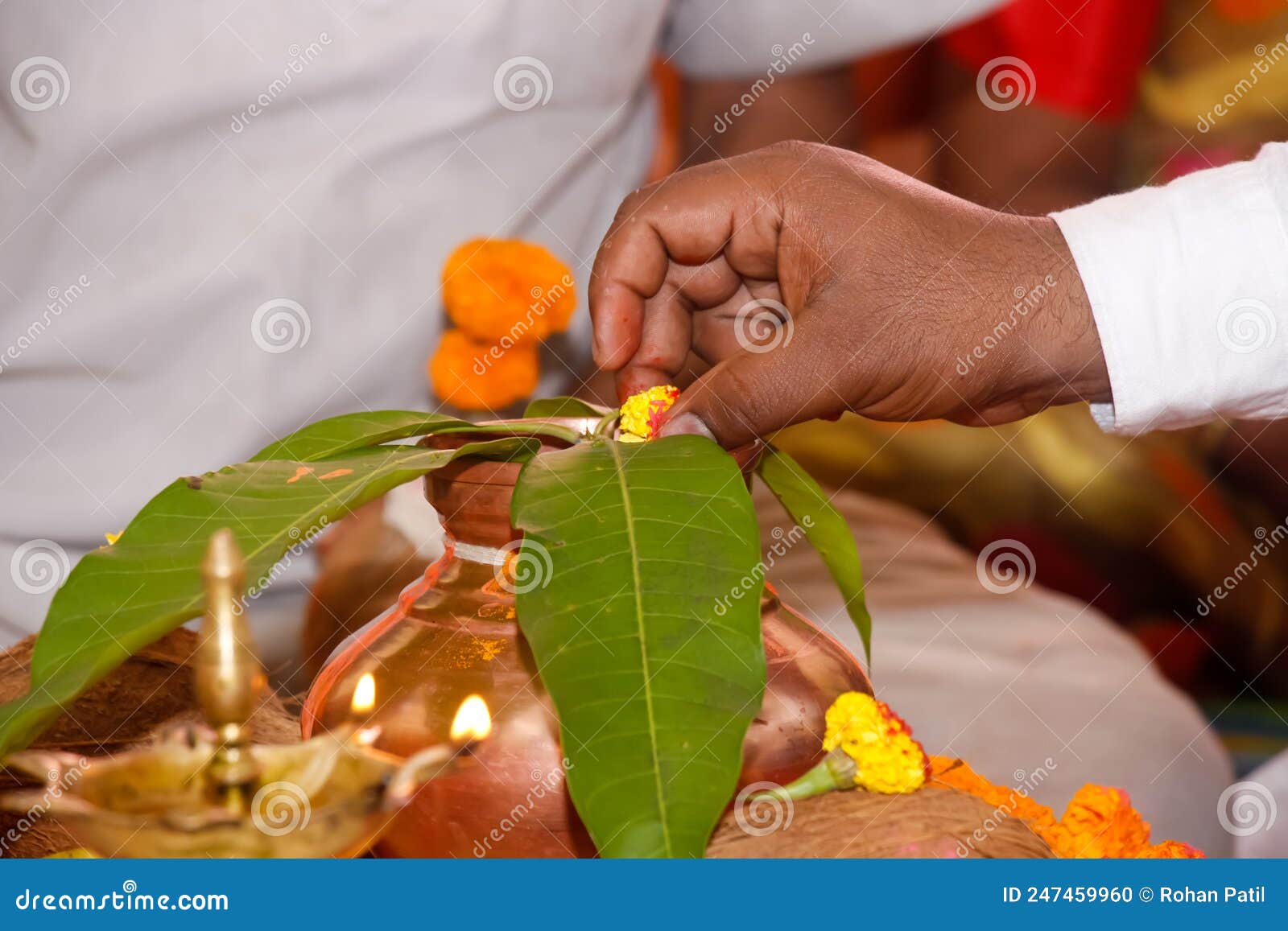Wedding Ceremonies in India are Performing Pooja Rituals Stock Photo ...
