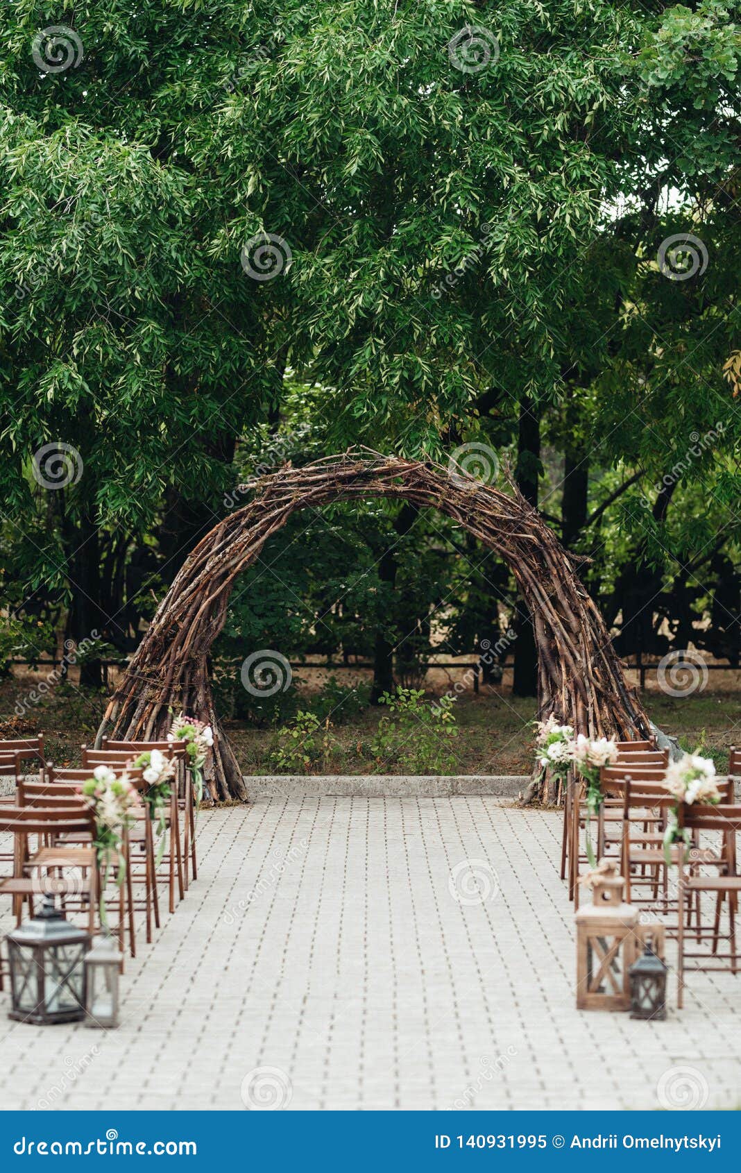 Wedding ceremony area stock image. Image of garden, party - 140931995