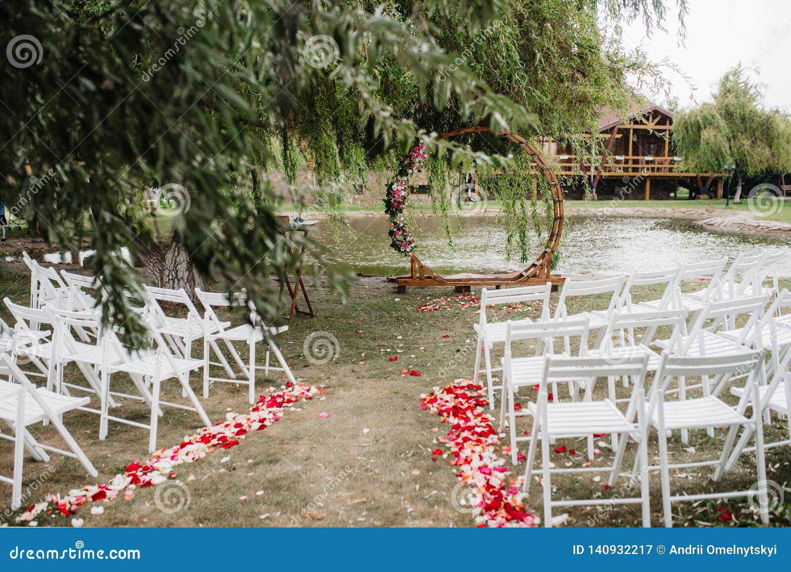 Wedding ceremony area stock image. Image of love, bride - 140932217