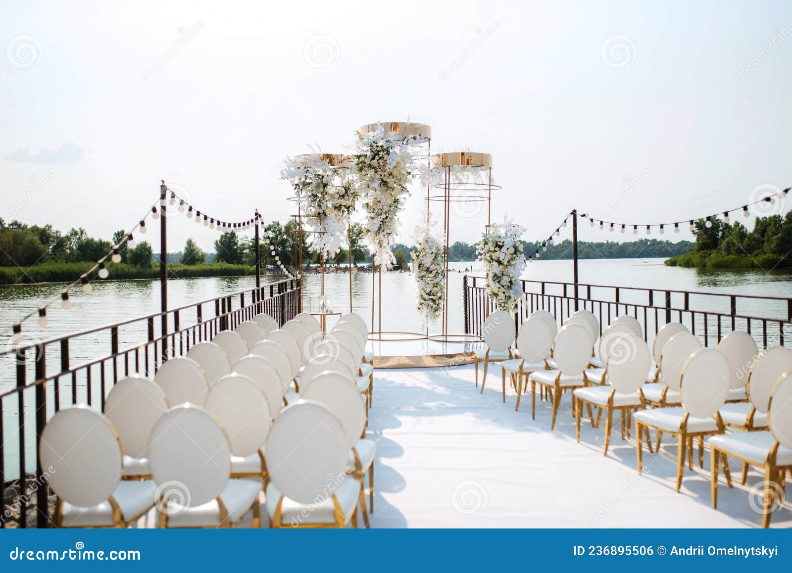 Wedding ceremony area stock photo. Image of decoration - 236895506