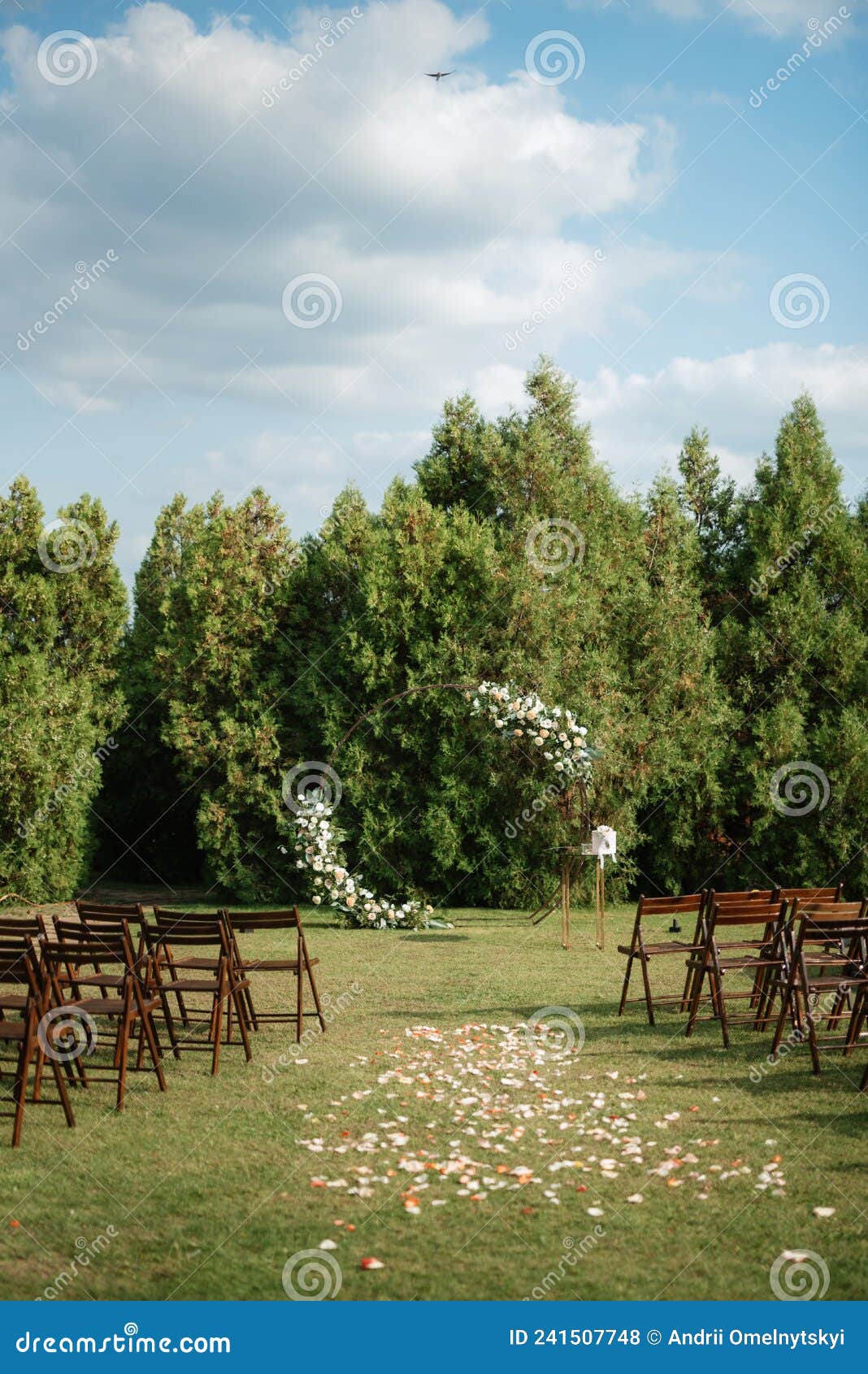 Wedding ceremony area stock photo. Image of color, flower - 241507748