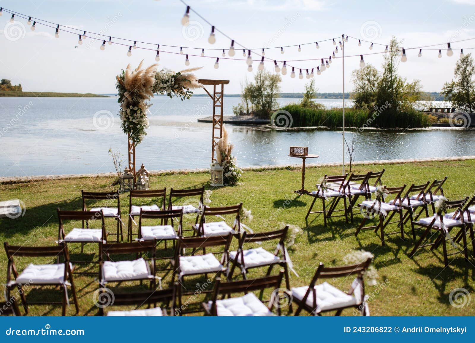 Wedding ceremony area stock photo. Image of area, arch - 243206822
