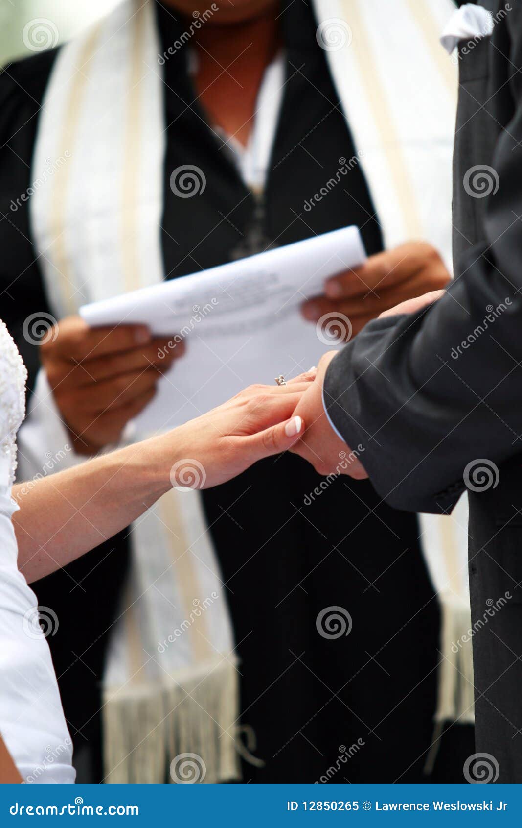 Wedding Ceremony - Exchanging of Rings Stock Image - Image of holding ...