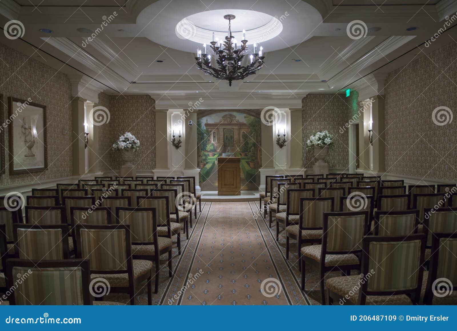Wedding Ceremony Hall Interior Stock Image - Image of bride, place ...