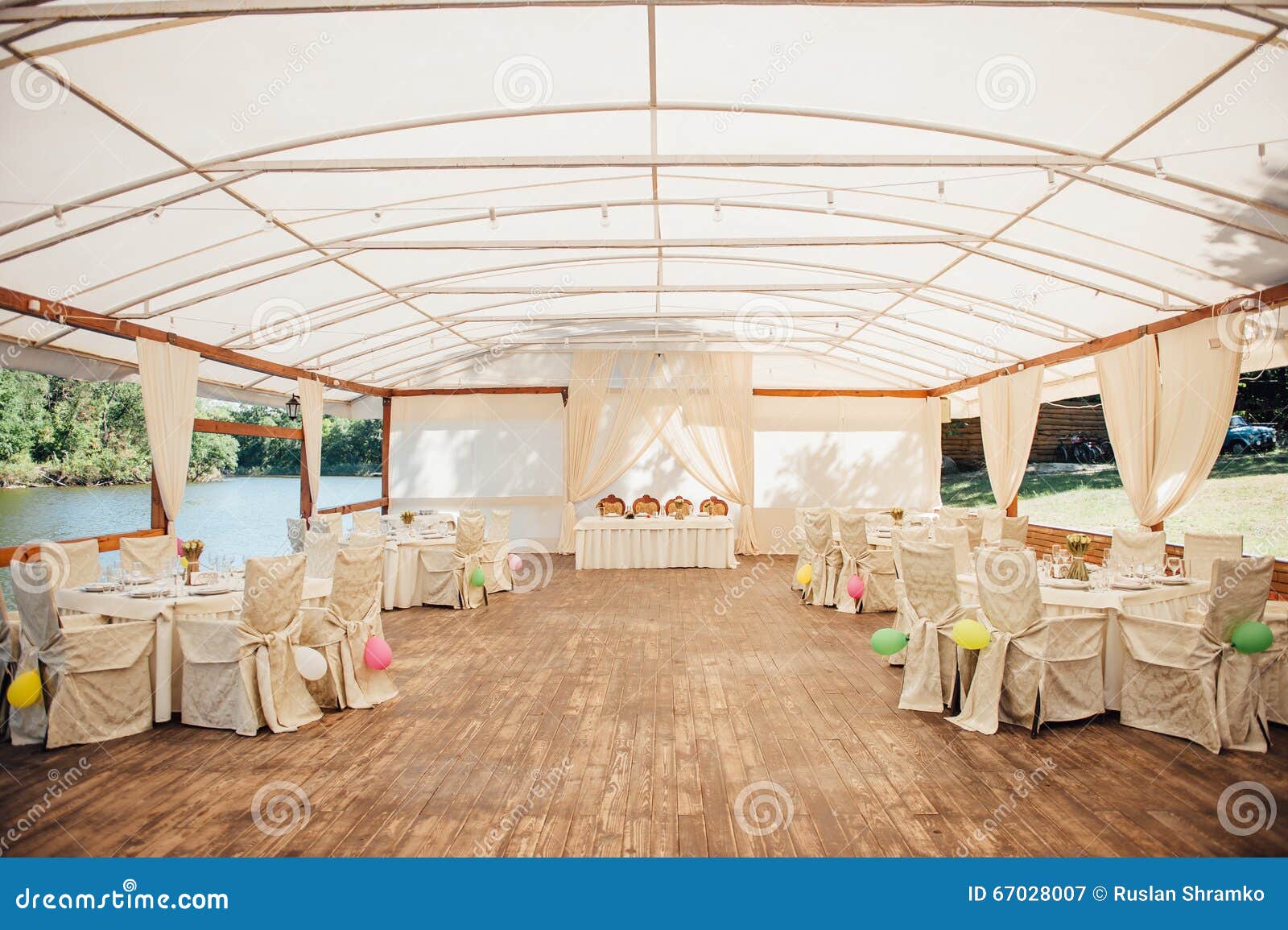 Wedding Ceremony Hall Ready for Couple and Guests Stock Image - Image ...