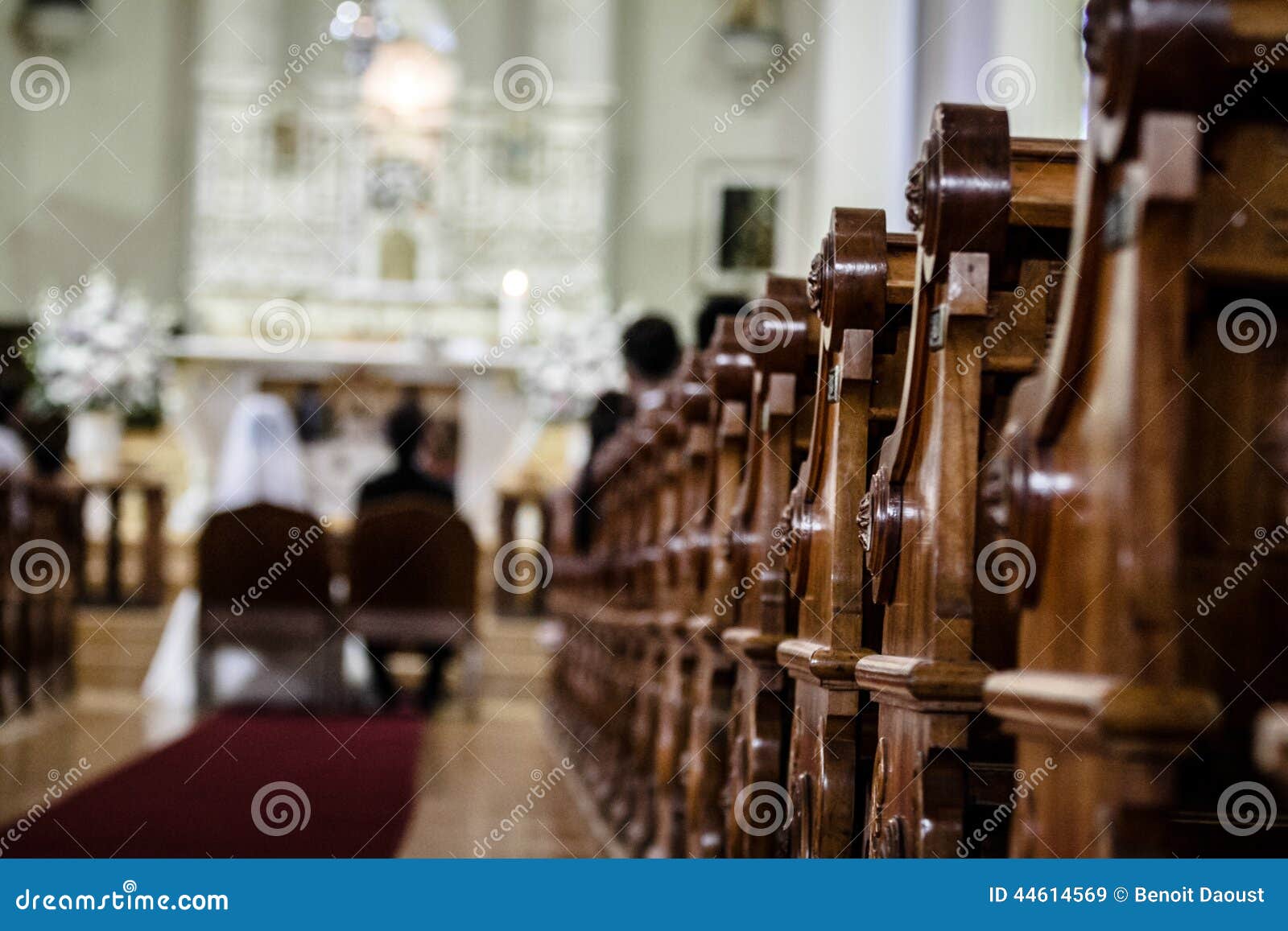 Wedding Ceremony Inside a Church Stock Image - Image of decoration ...