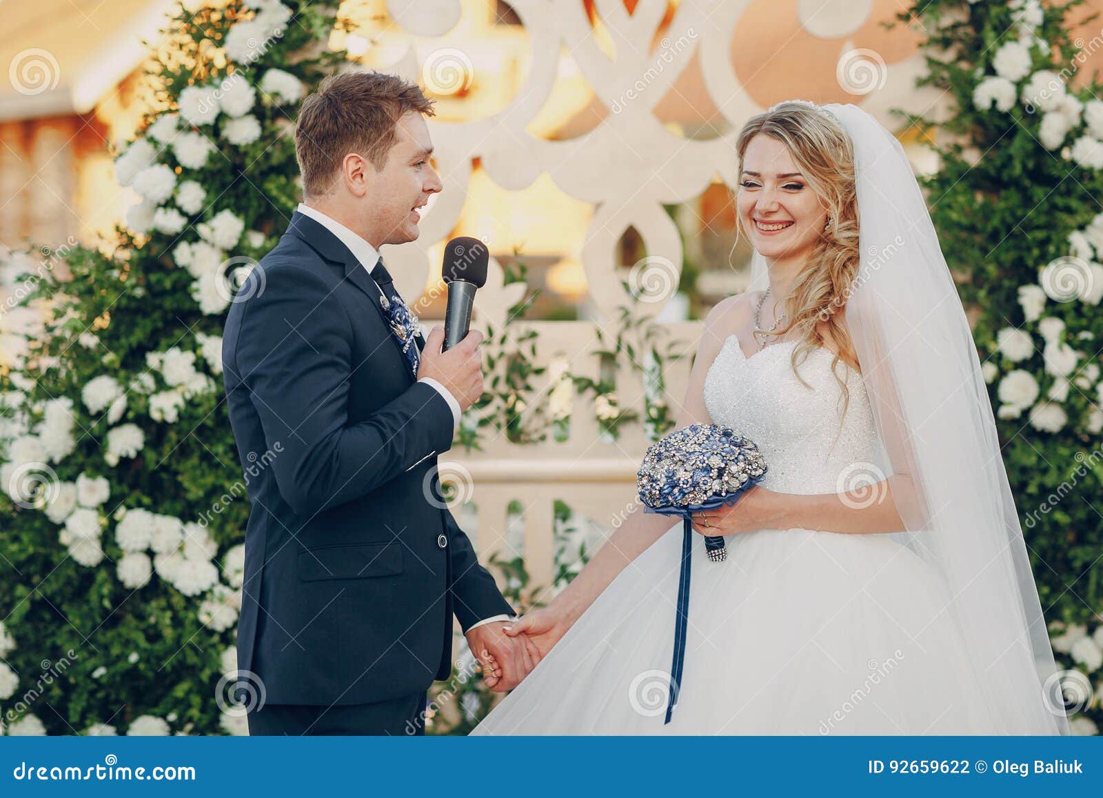 Wedding ceremony oath stock photo. Image of brunette - 92659622