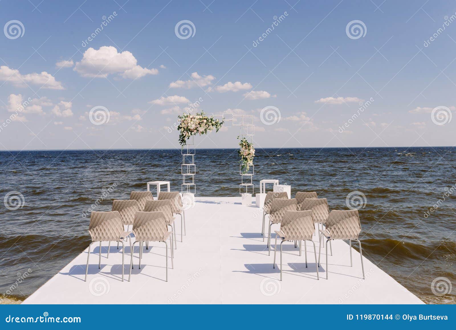 Wedding Ceremony on the Seashore. Stock Photo - Image of herbs, blossom ...