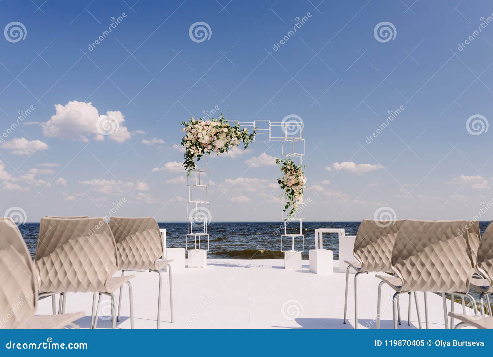 Wedding Ceremony on the Seashore. Stock Image - Image of event, party ...