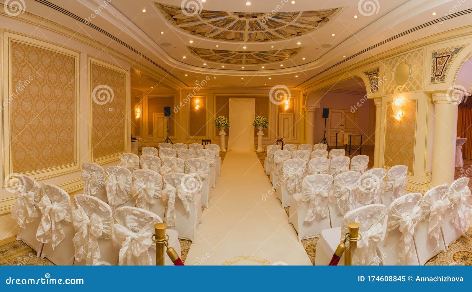 Wedding Ceremony. Set Up in Luxury Interior. Stock Image - Image of ...