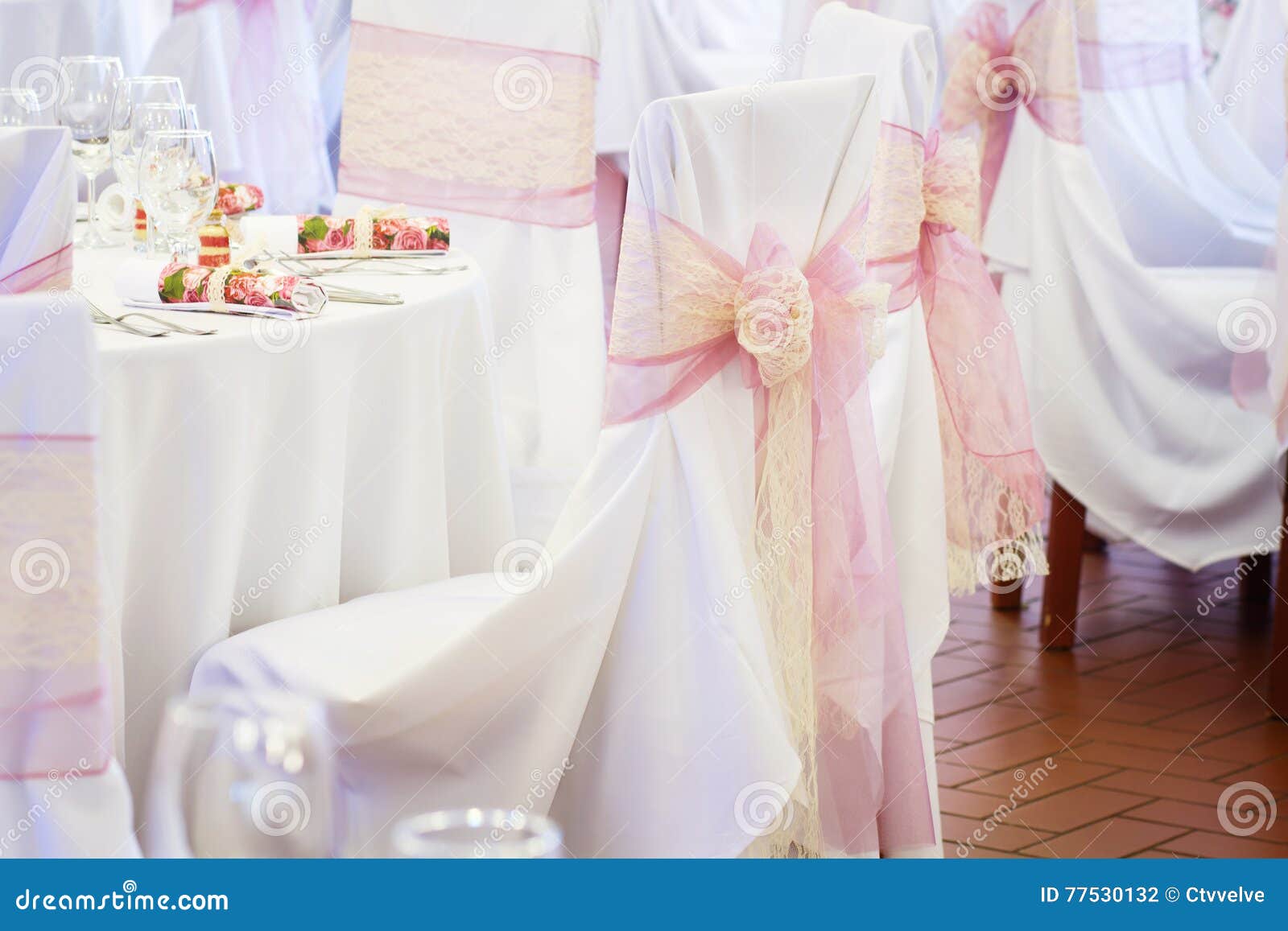 Wedding chair with ribbon stock photo. Image of luxury - 77530132