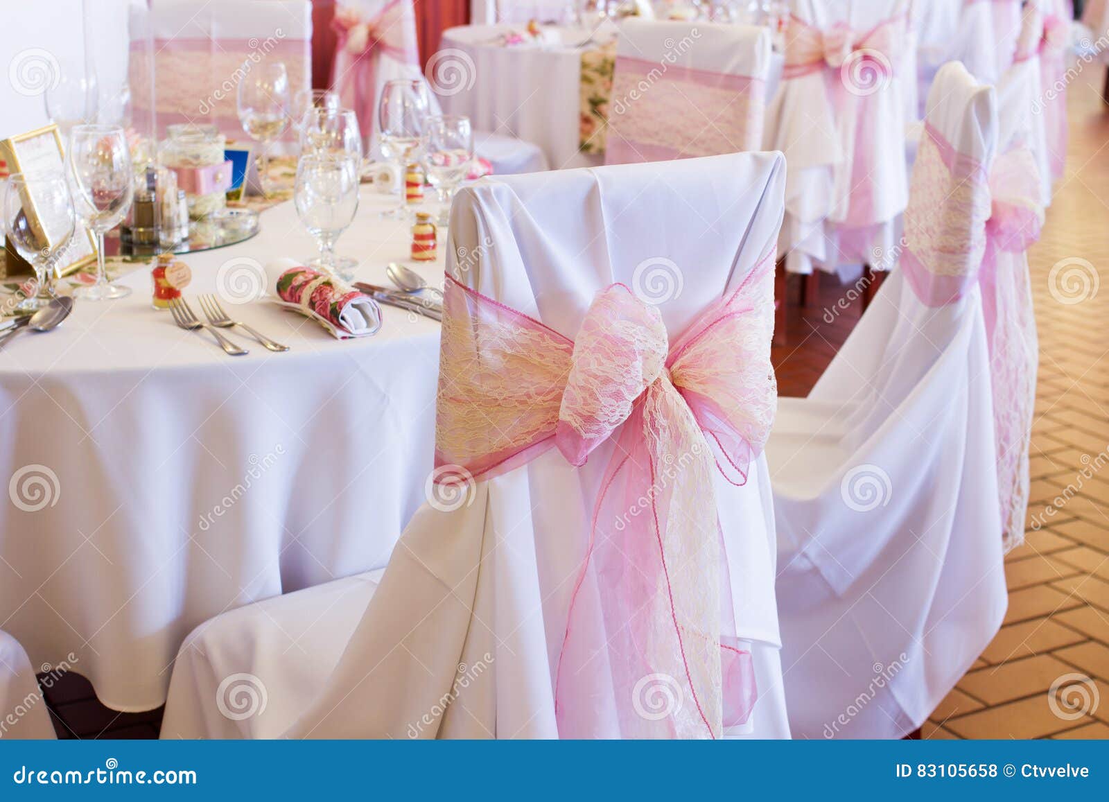 Wedding chair with ribbon stock photo. Image of formal - 83105658