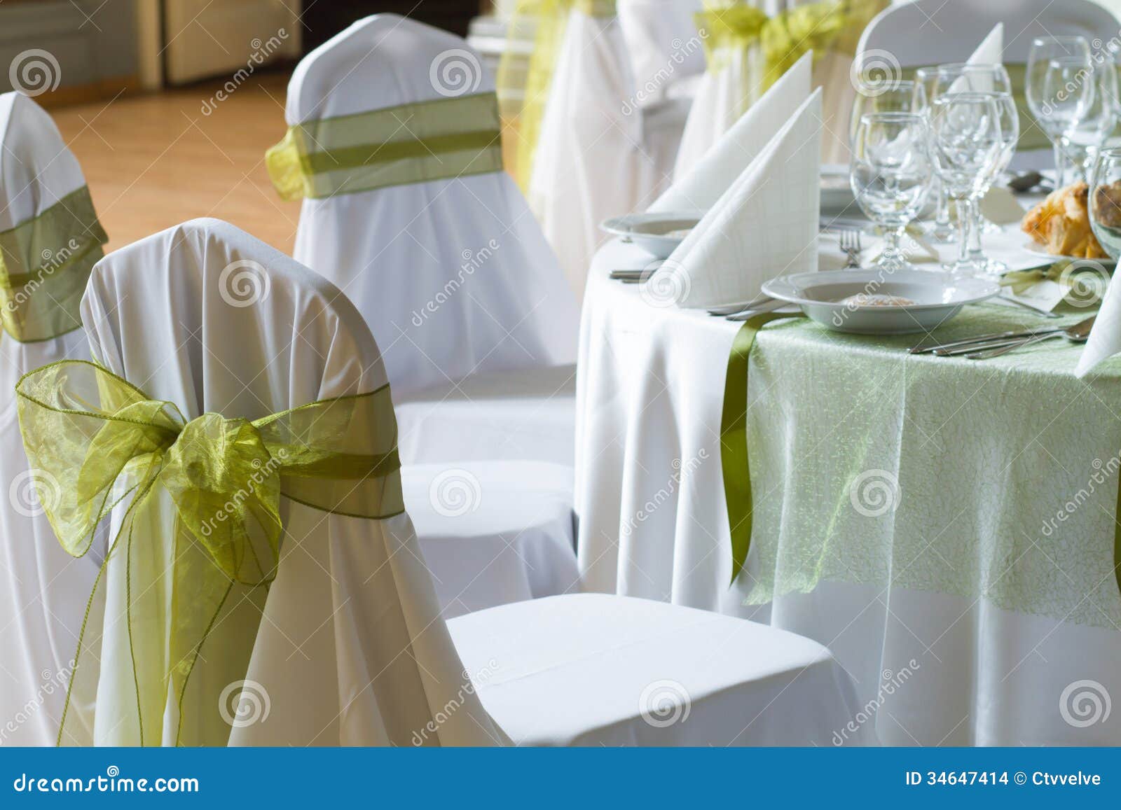 Wedding Chairs with Silk Ribbon Stock Photo - Image of decor, indoors ...