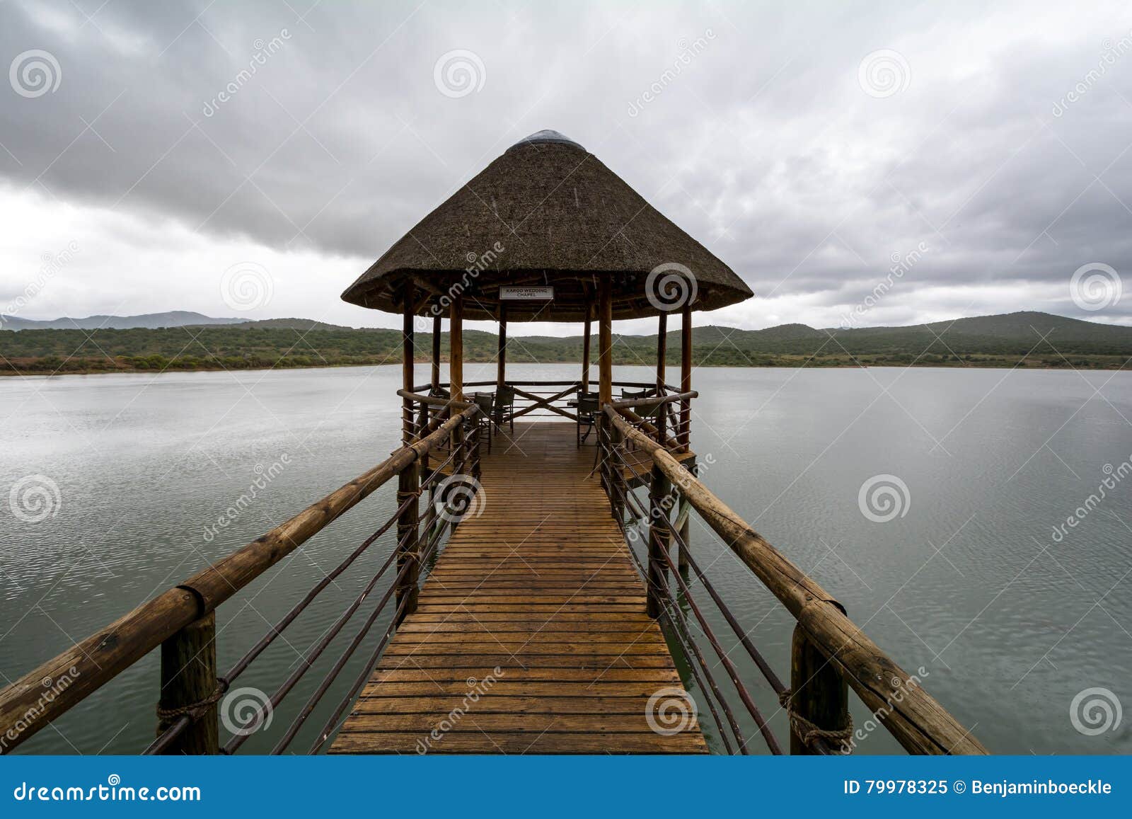 Wedding Chapel on a Lake with Cloudy Background Stock Image - Image of ...