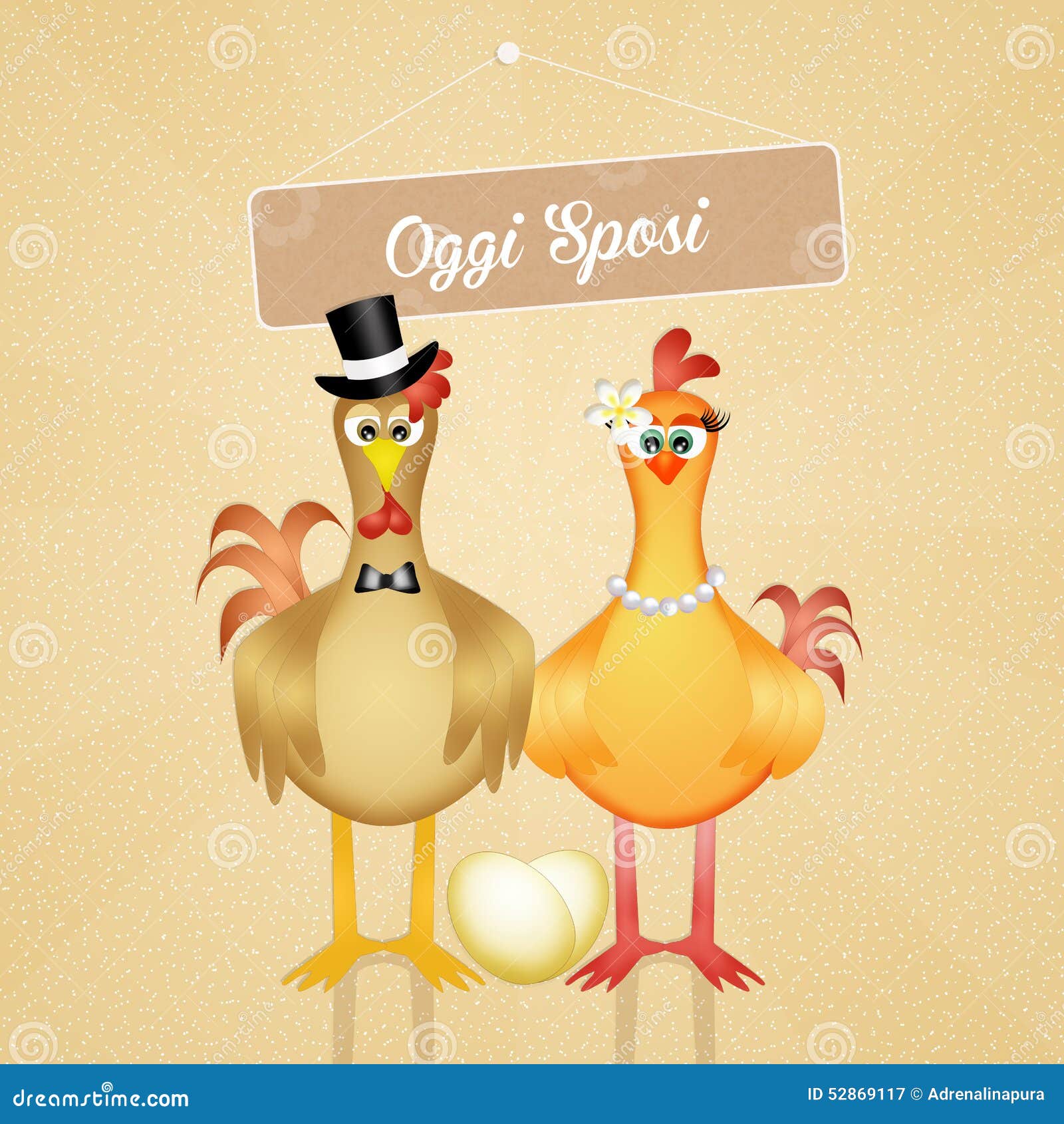 Wedding of chickens stock illustration. Illustration of beak - 52869117