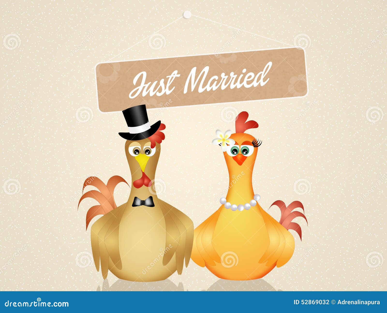 Wedding of chickens stock illustration. Illustration of animals - 52869032