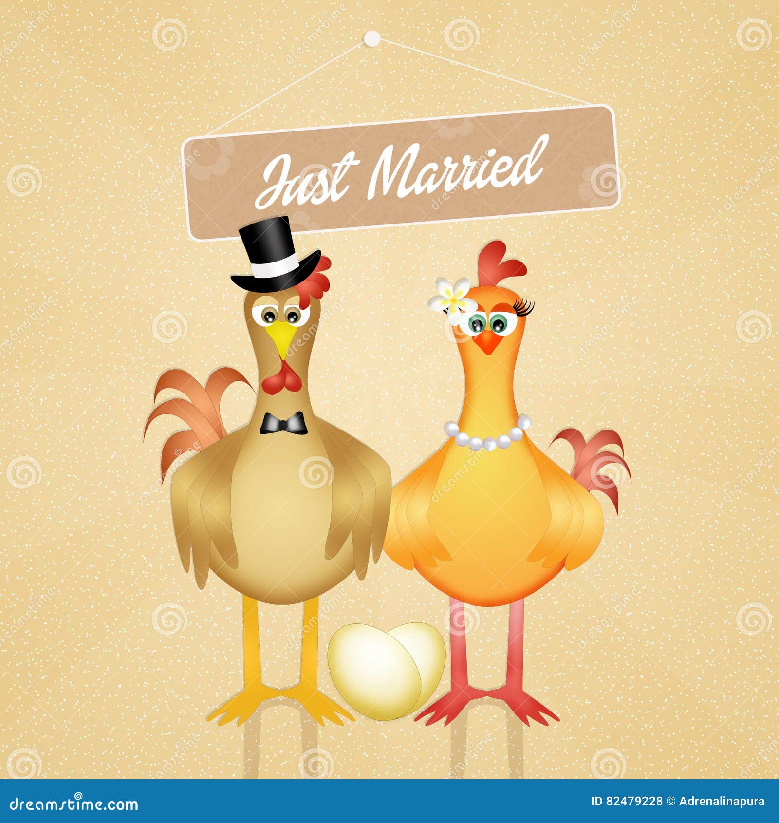 Wedding of chickens stock illustration. Illustration of spouses - 82479228