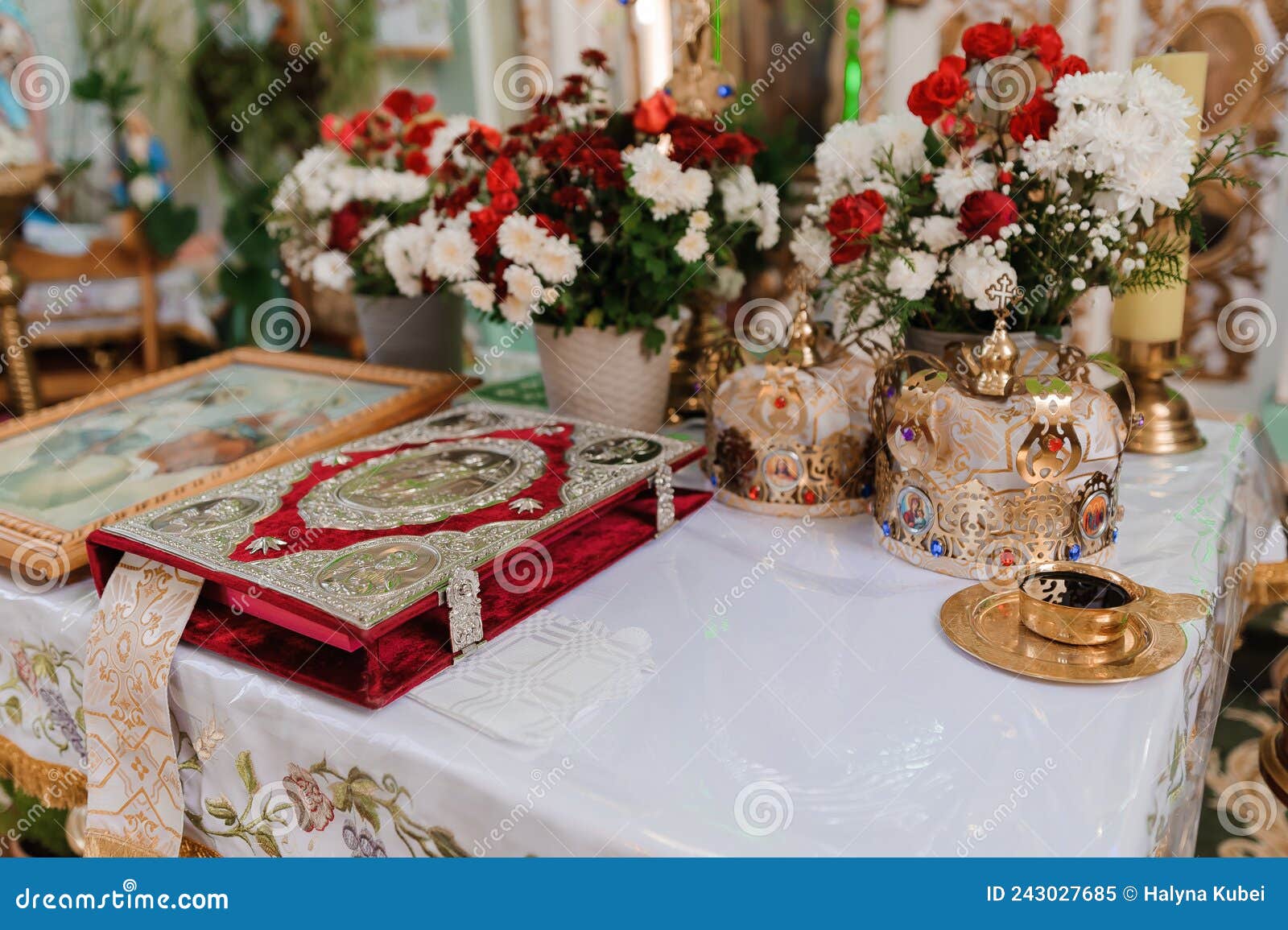 Wedding in the Church. Wine. Wedding Traditions Stock Image - Image of ...