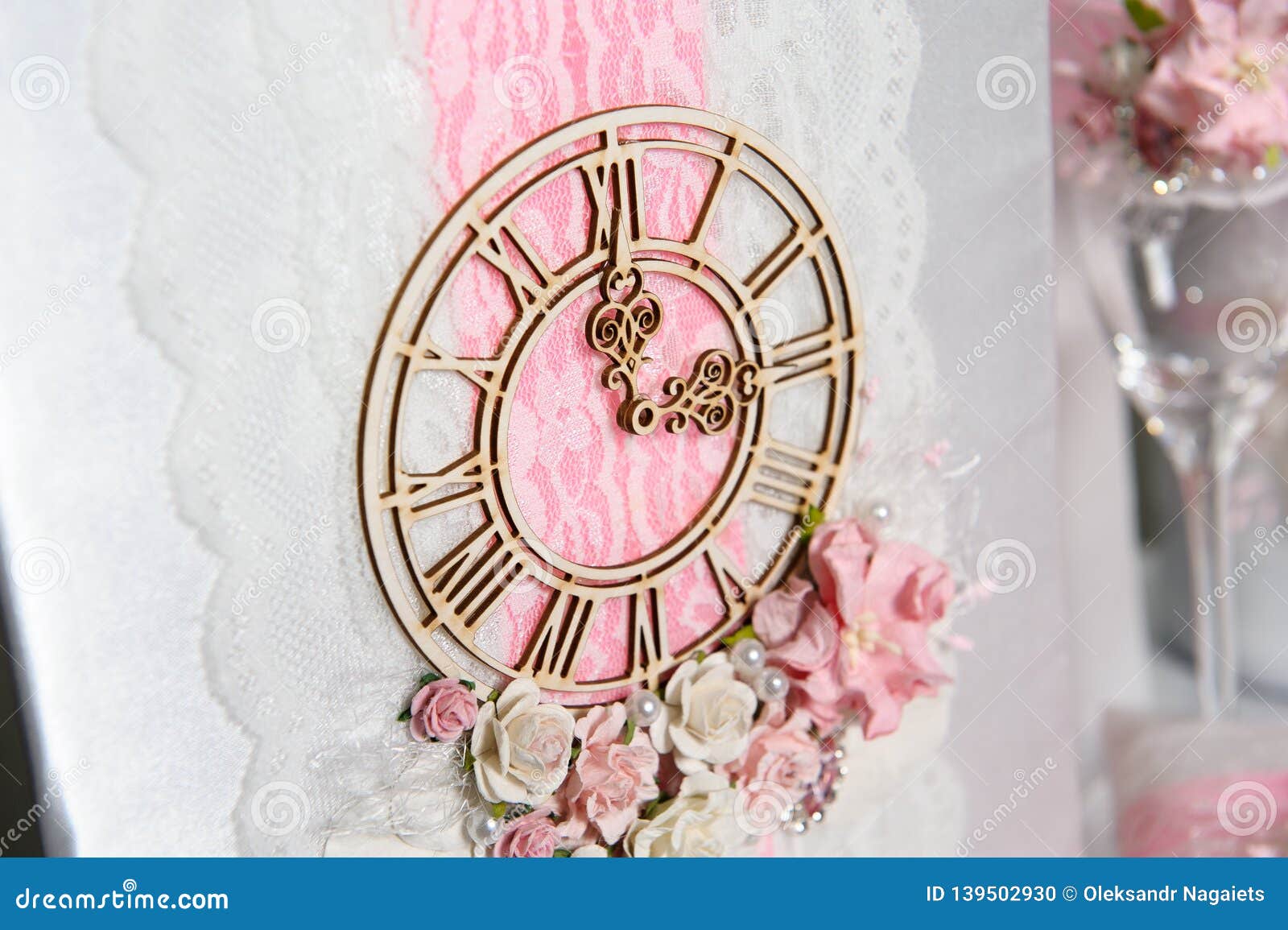 Wedding Clock. Luxury Wedding with Beautiful Decor Stock Photo - Image ...