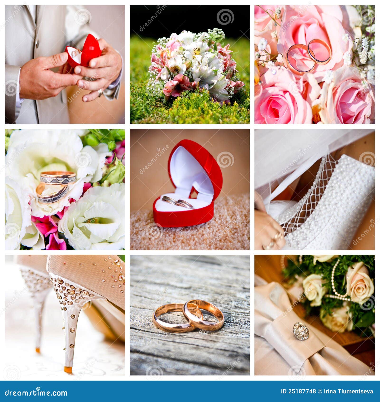 Wedding collage stock photo. Image of bridal, gown, decor - 25187748
