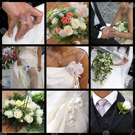Wedding collage stock image. Image of dress, collage, floral - 8091903