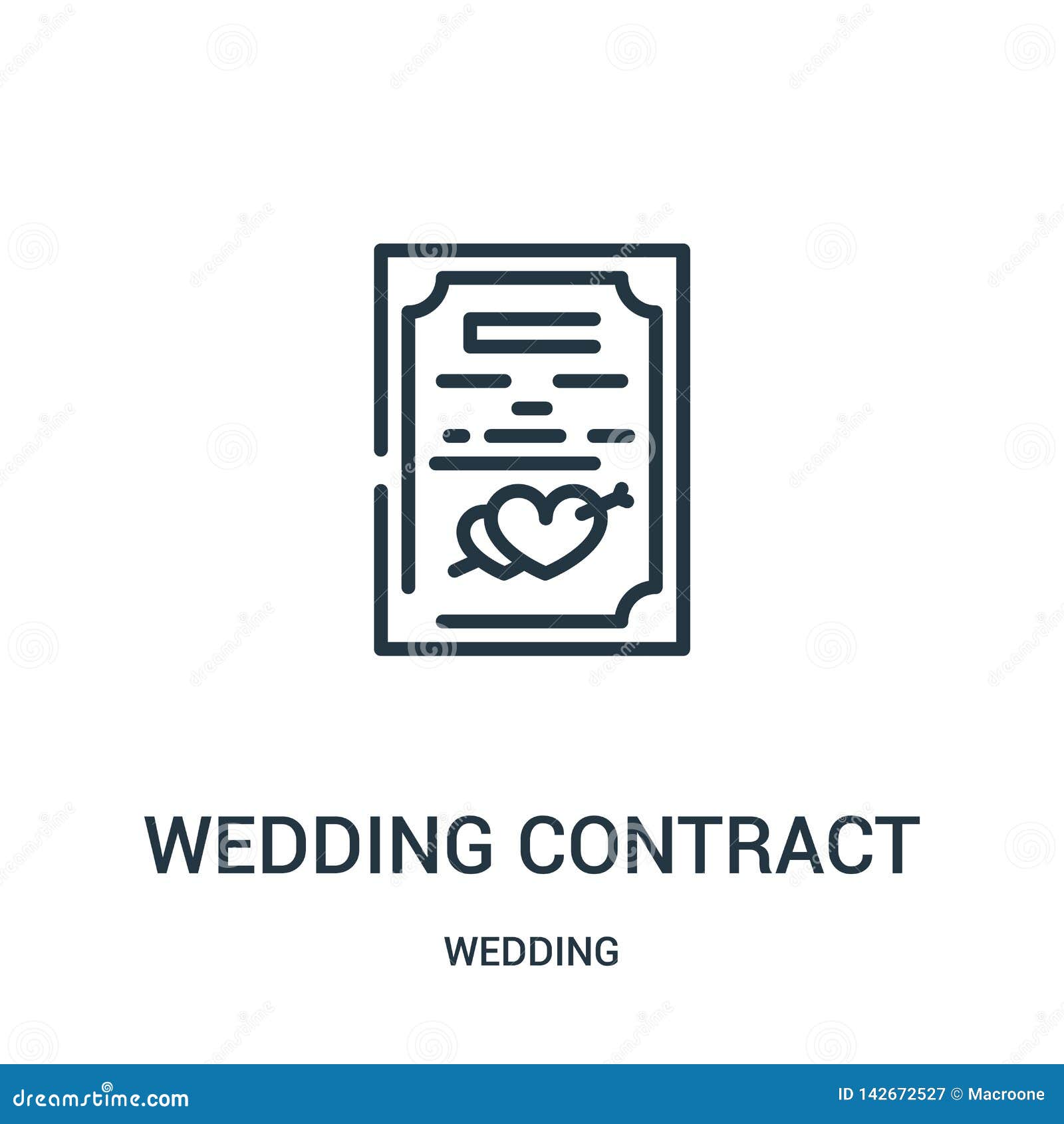 Wedding Contract Icon Vector from Wedding Collection. Thin Line Wedding ...