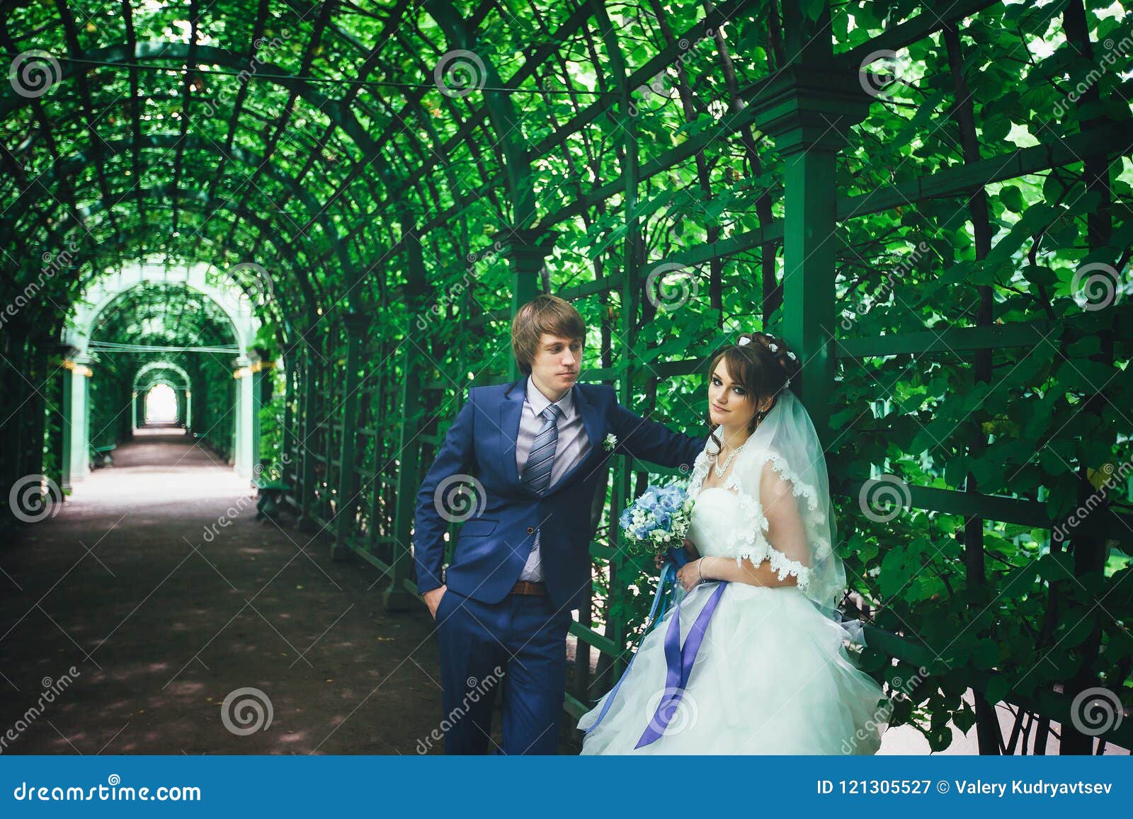 Bride and Groom on Wedding Walk Stock Image - Image of people, walk ...