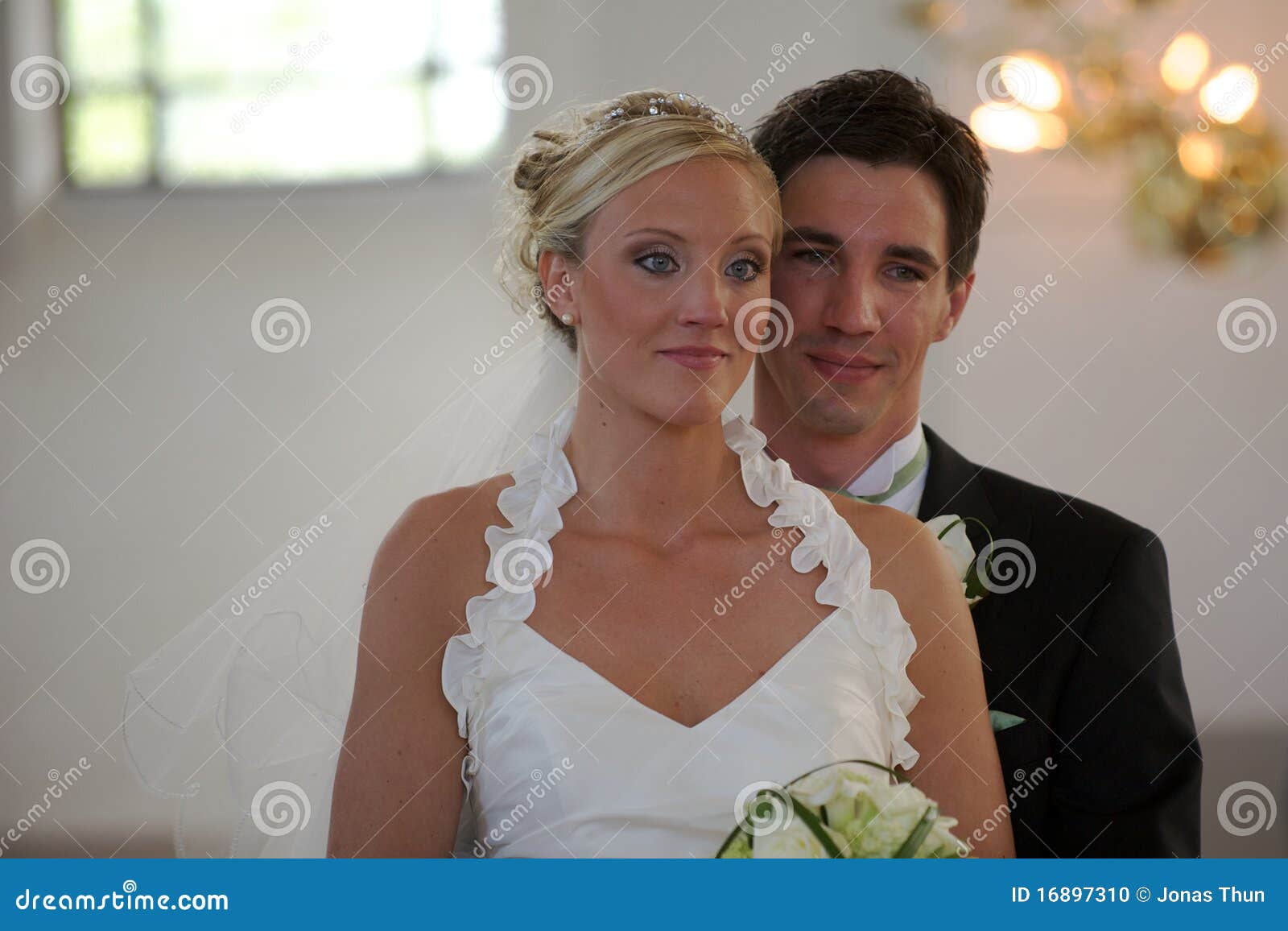 Wedding couple in church stock photo. Image of hair, bride - 16897310