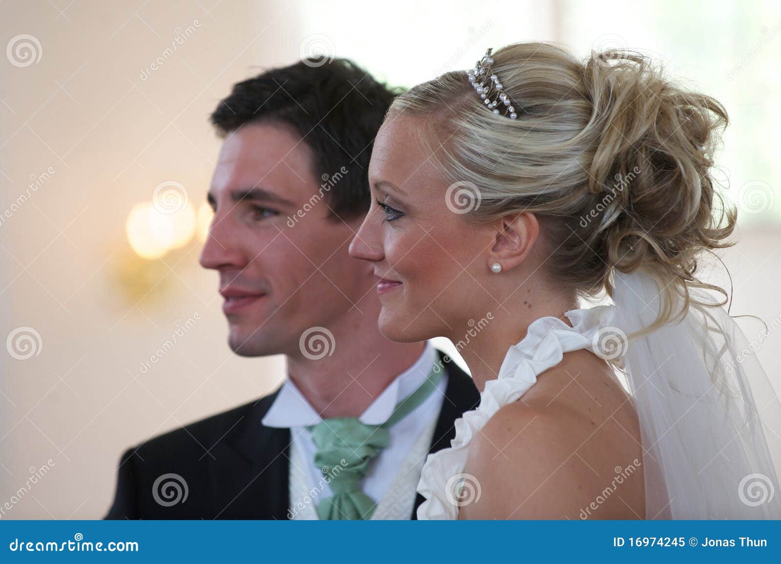 Wedding couple in church stock image. Image of ceremony - 16974245