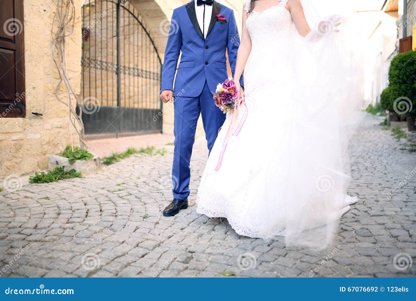 Wedding Couple stock photo. Image of girl, kissing, outdoors - 67076692