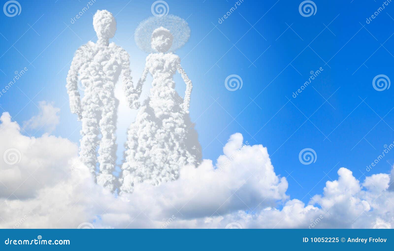 Wedding. couple in clouds stock image. Image of symbol - 10052225