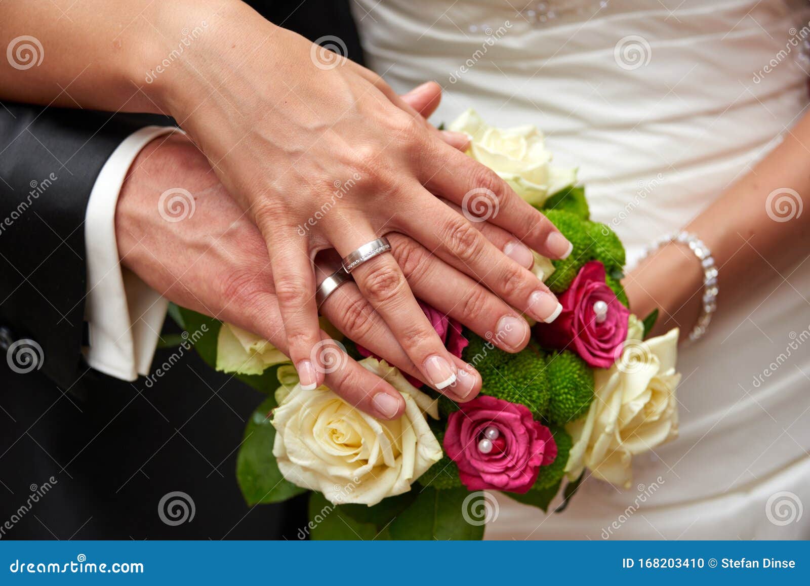 Wedding Couple Hand in Hand Stock Photo - Image of marriage, female ...
