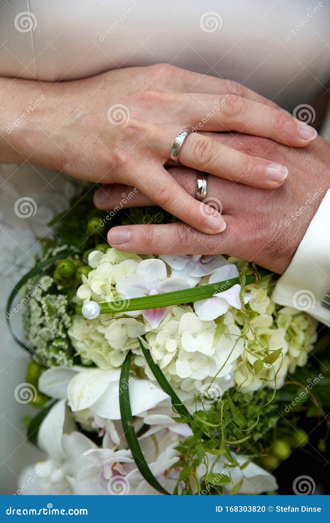 Wedding Couple Hand in Hand Stock Photo - Image of marriage ...