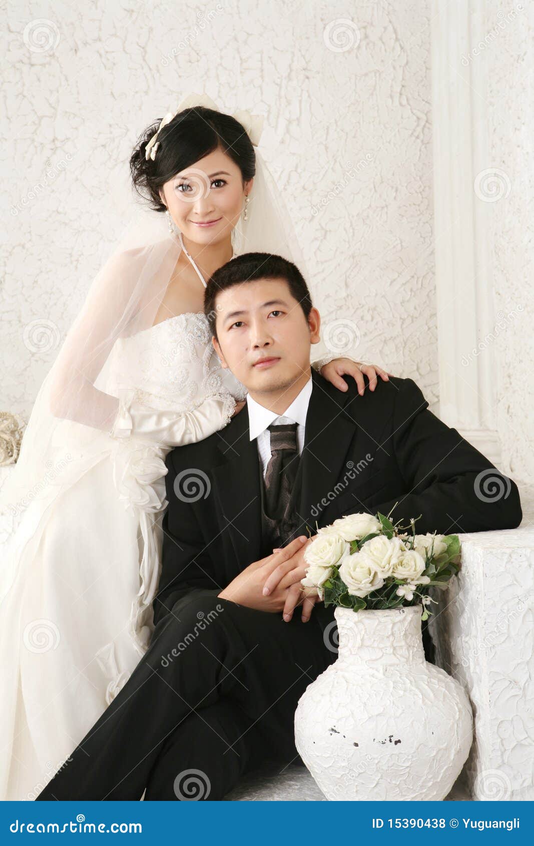 Wedding couple portrait stock photo. Image of cheerful - 15390438