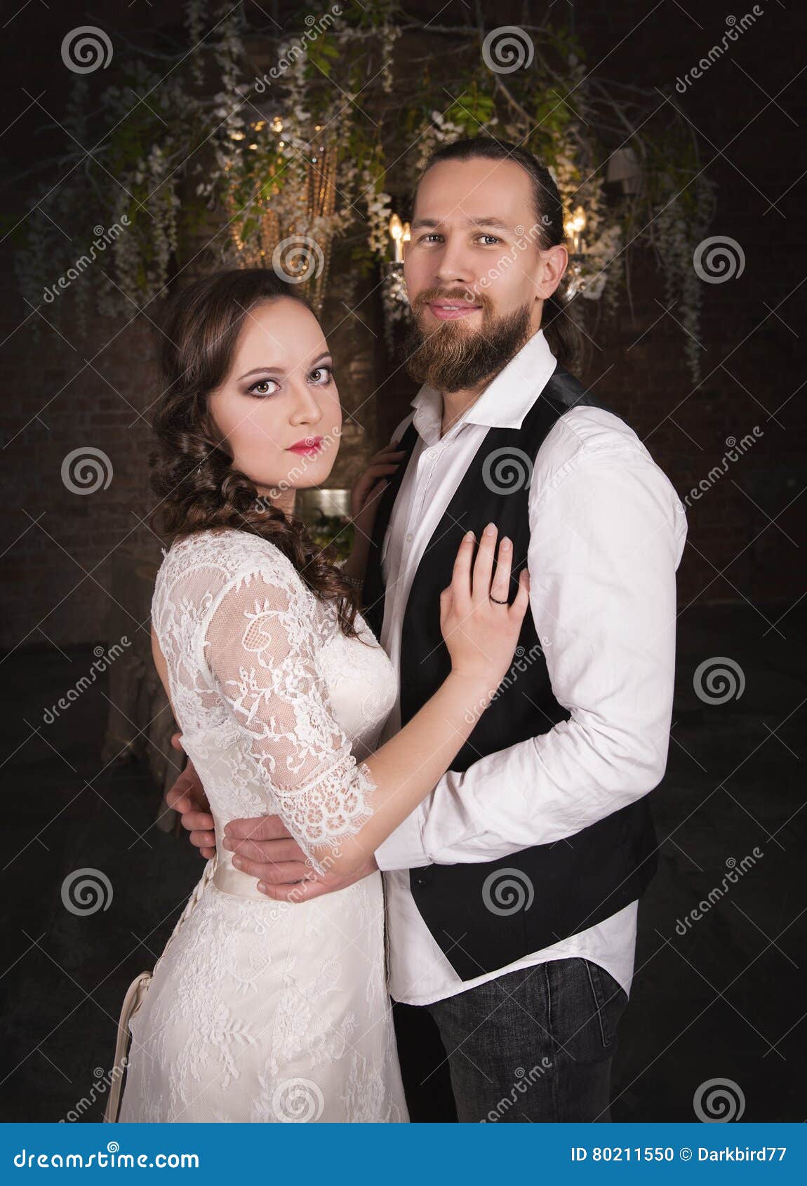 Wedding Couple in Retro Style Stock Photo - Image of honeymoon, beauty ...