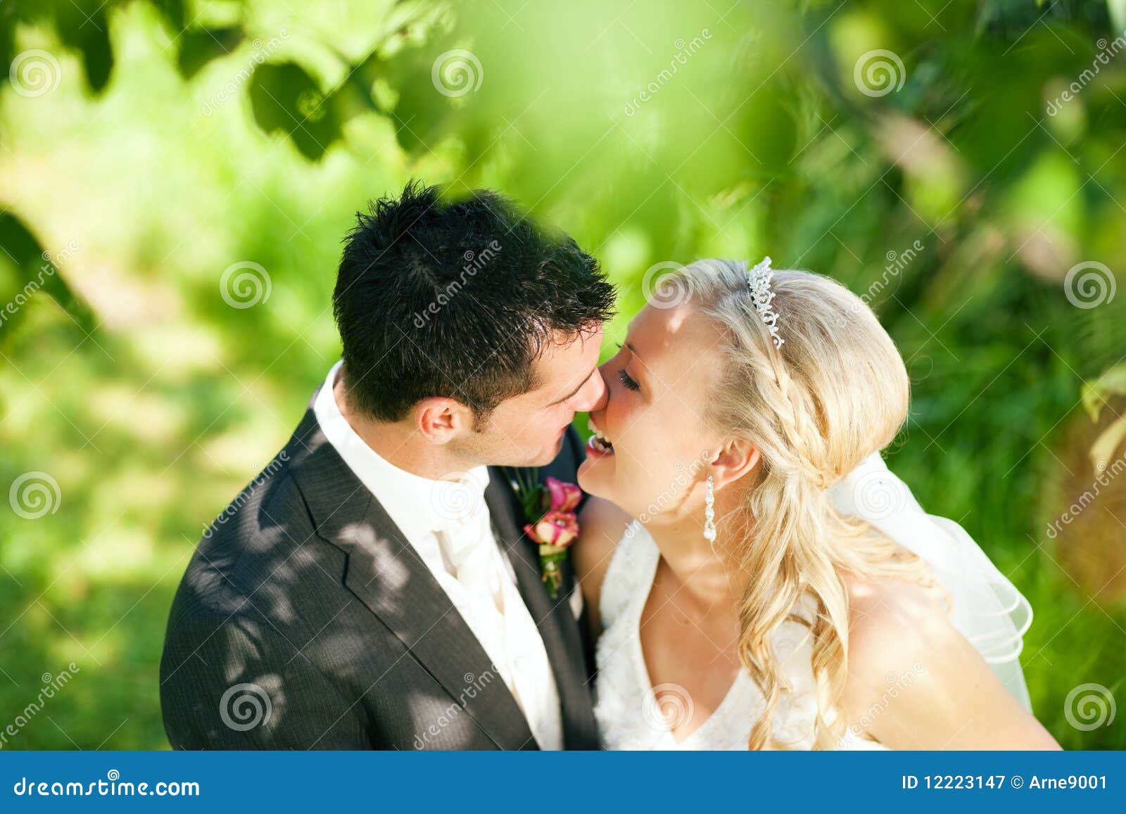 Wedding Couple in Romantic Setting Stock Image - Image of people ...