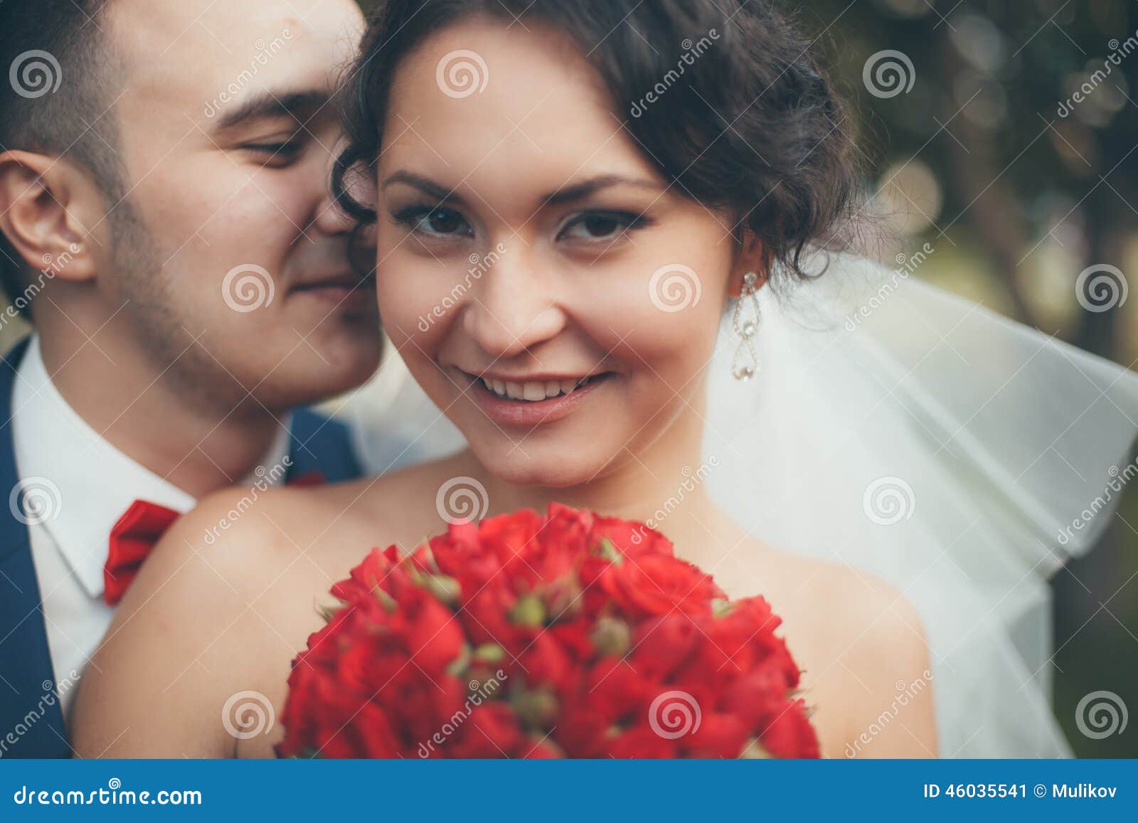 Wedding Couple in Romantic Setting Stock Image - Image of couple ...