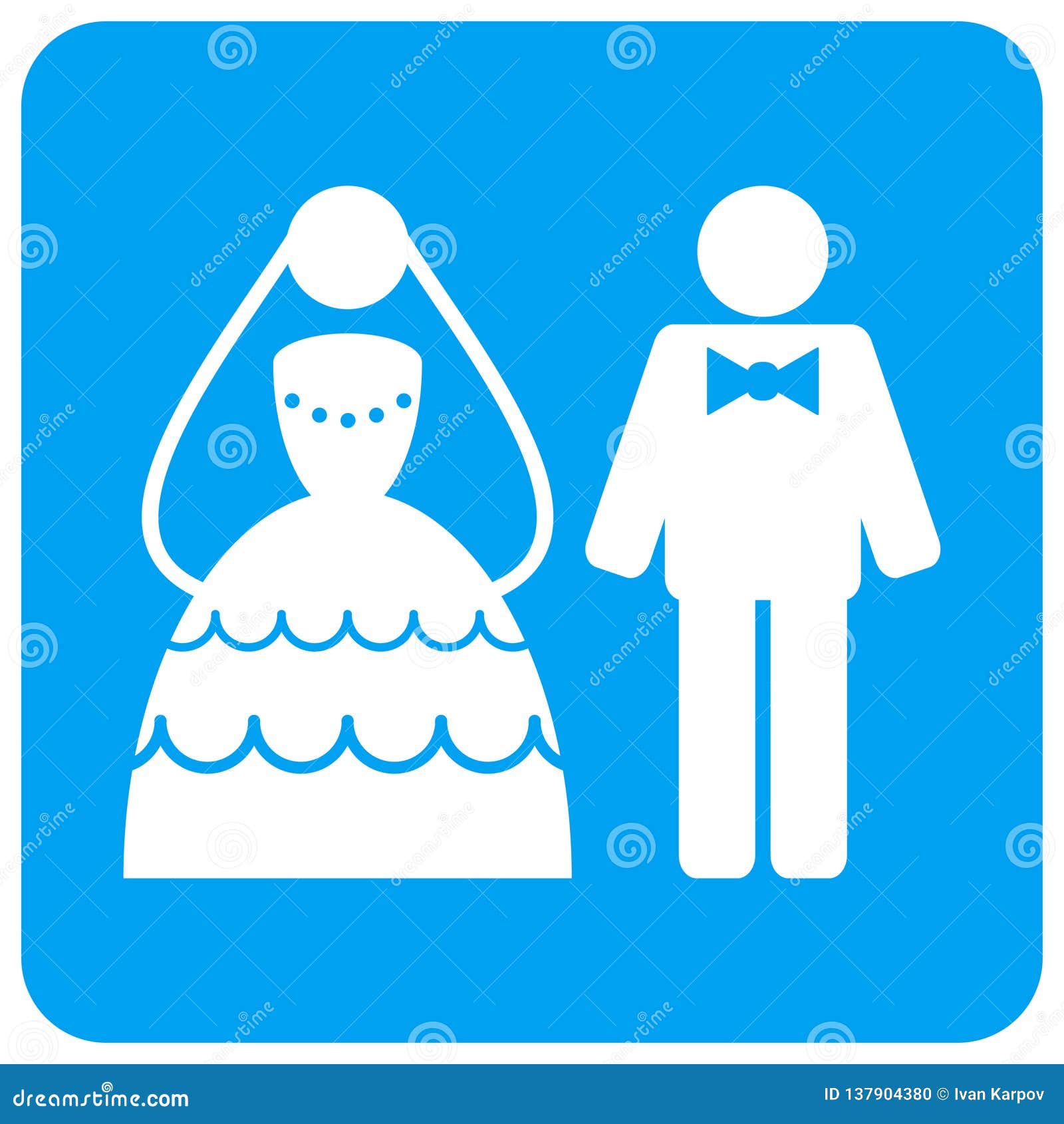 Wedding Couple Rounded Square Raster Icon Stock Illustration - Illustration of element, bride ...