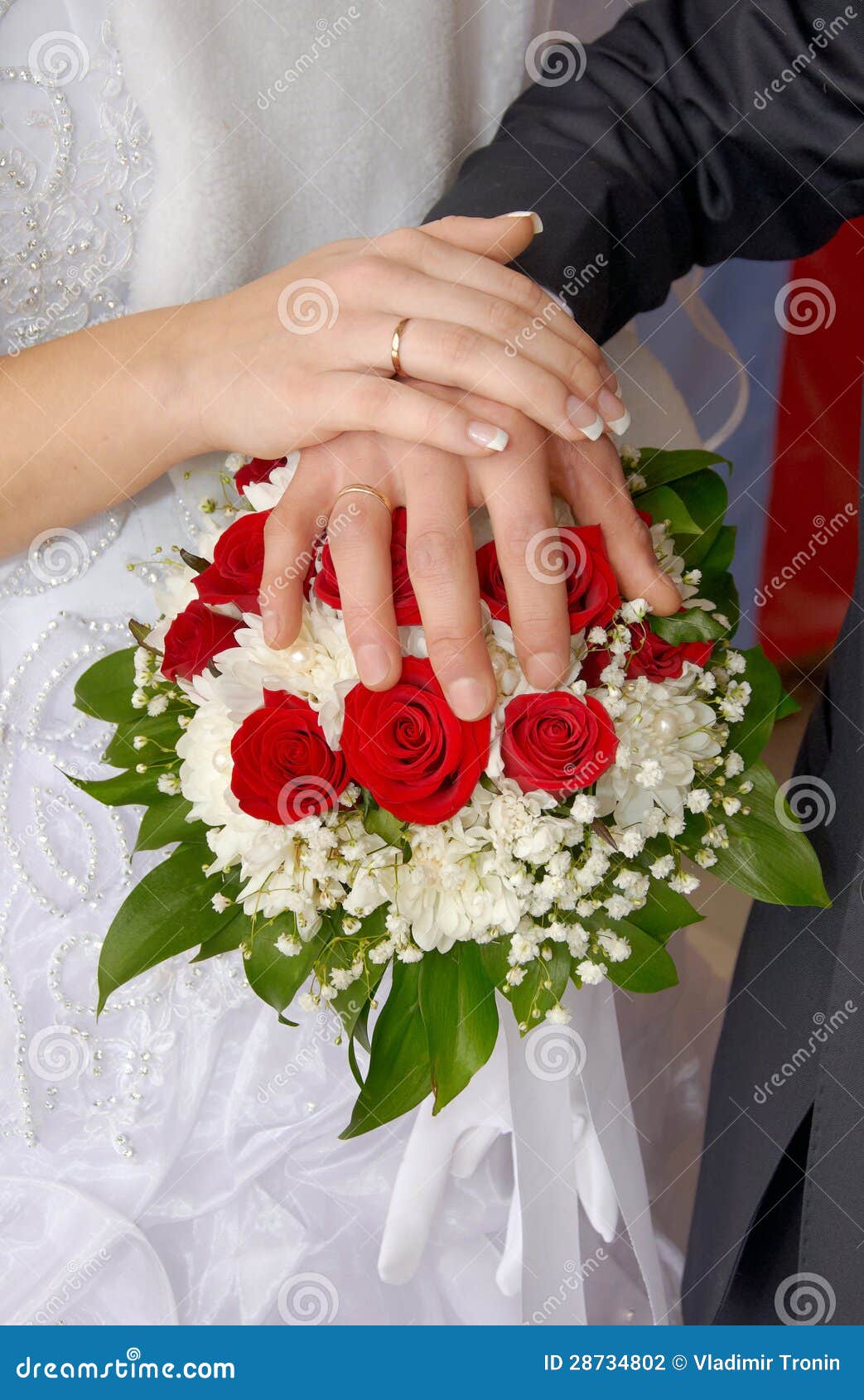 Wedding Couple Showing Rings Stock Photo - Image of rings, marry: 28734802