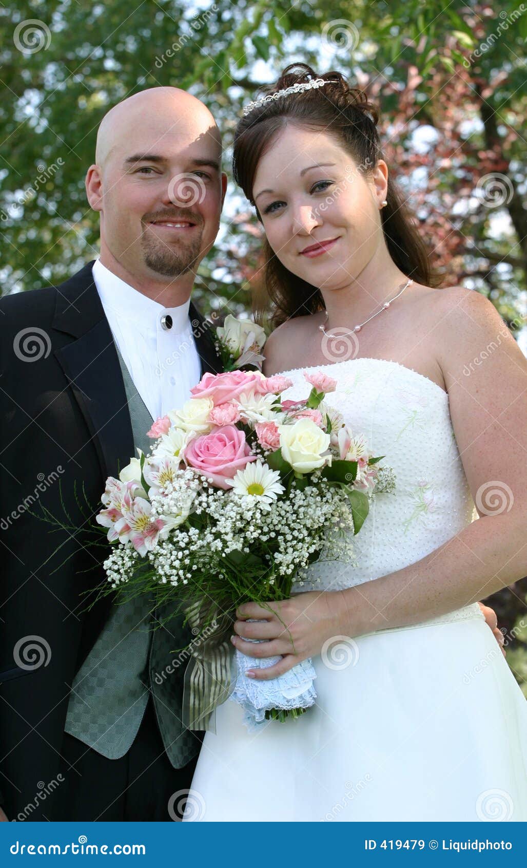 Wedding Couple Smile stock image. Image of outdoor, bride - 419479