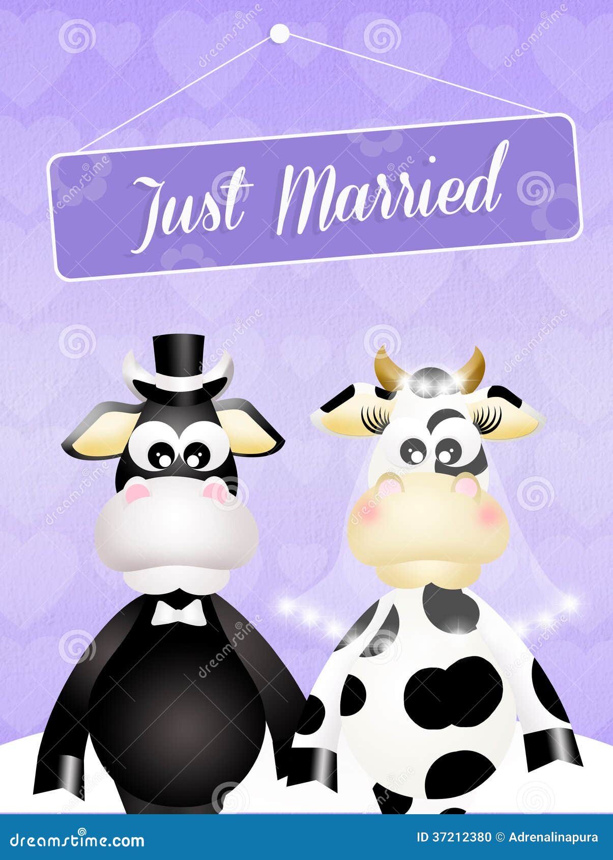 Wedding of cows stock illustration. Illustration of nature - 37212380