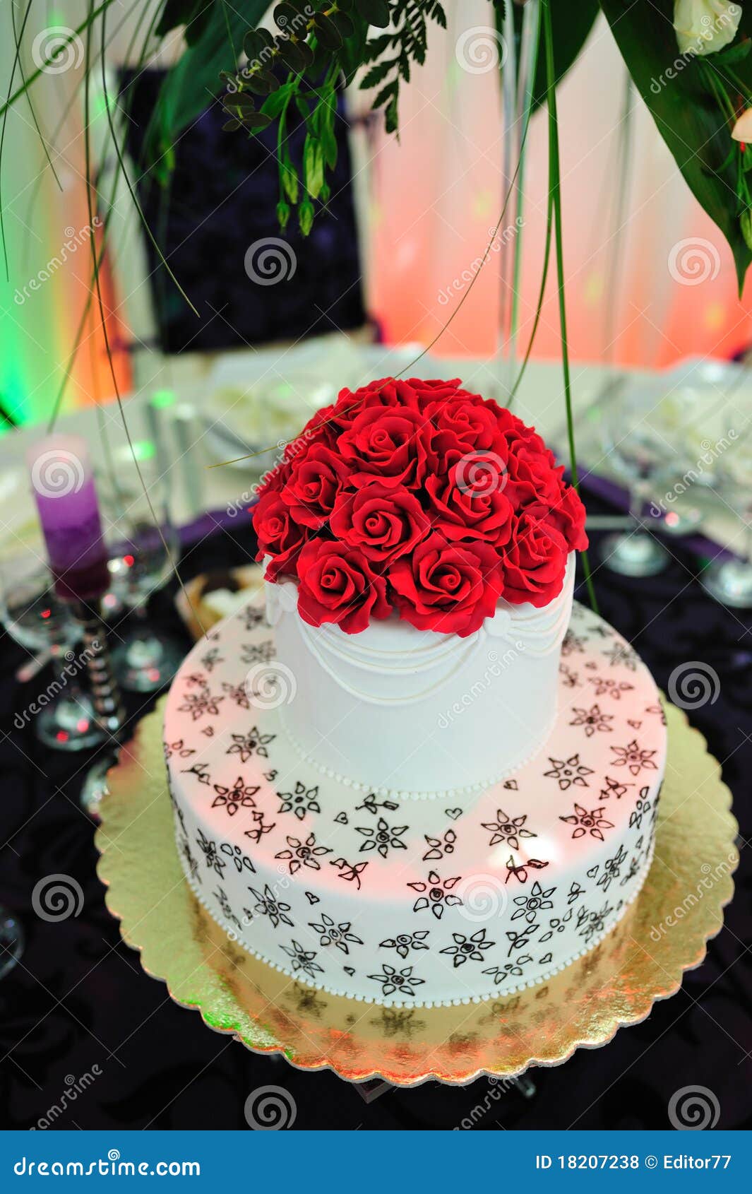 Wedding Cake with Whipped Cream Stock Photo - Image of wedding ...