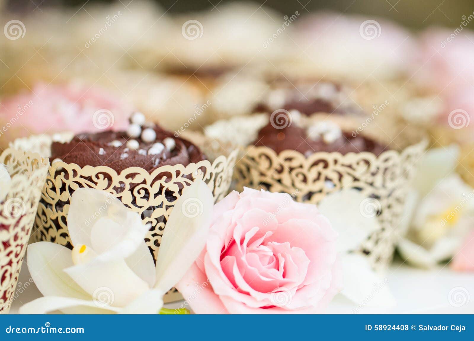 Wedding cupcake cake stock photo. Image of closeup, baker - 58924408