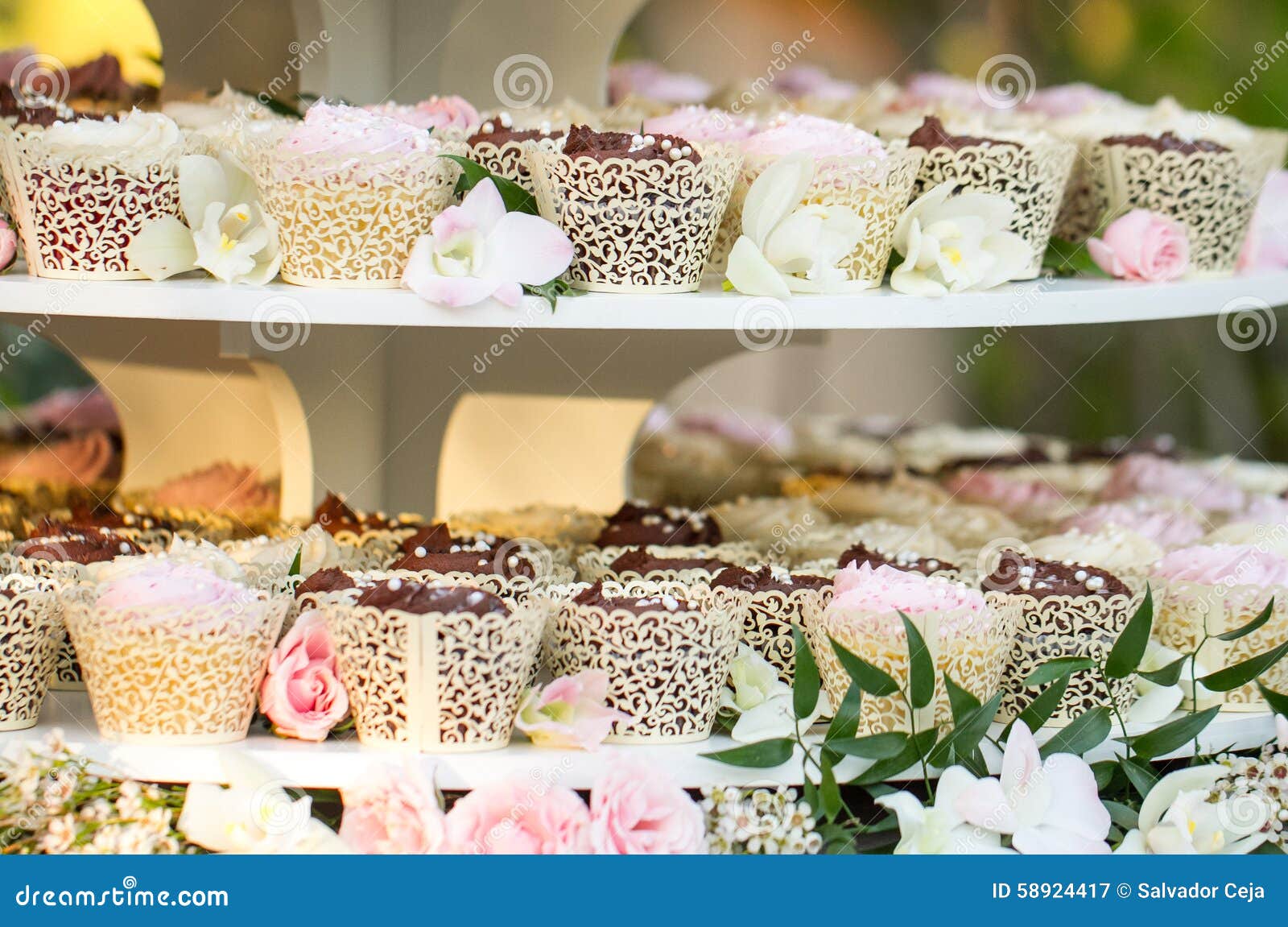 Wedding cupcake cake stock image. Image of beautiful - 58924417